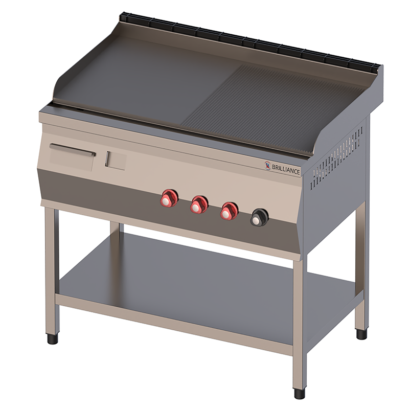 GRIDDLE PLATE WITH HALF GROOVED MS PLATE - Brilliance