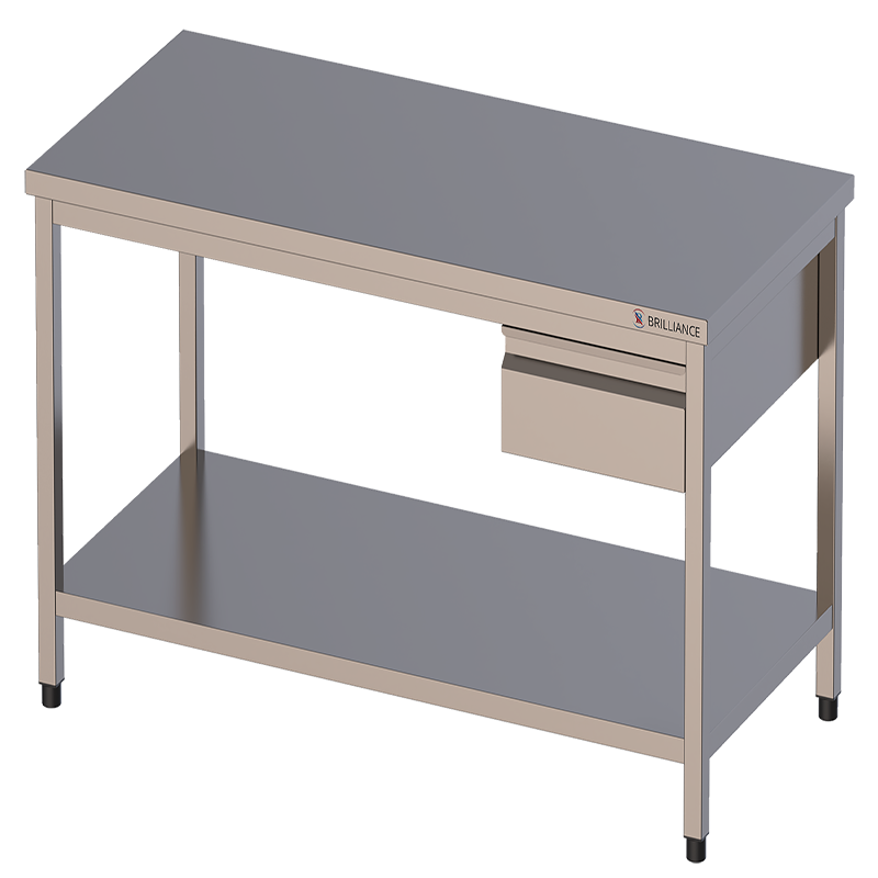 WORK TABLE WITH UNDER SHELF AND DRAWER - Brilliance